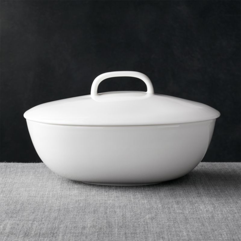 Bennett Oval Serving Bowl With Lid Crate And Barrel