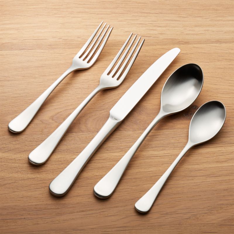 Caesna Satin 20-Piece Flatware Set | Crate and Barrel
