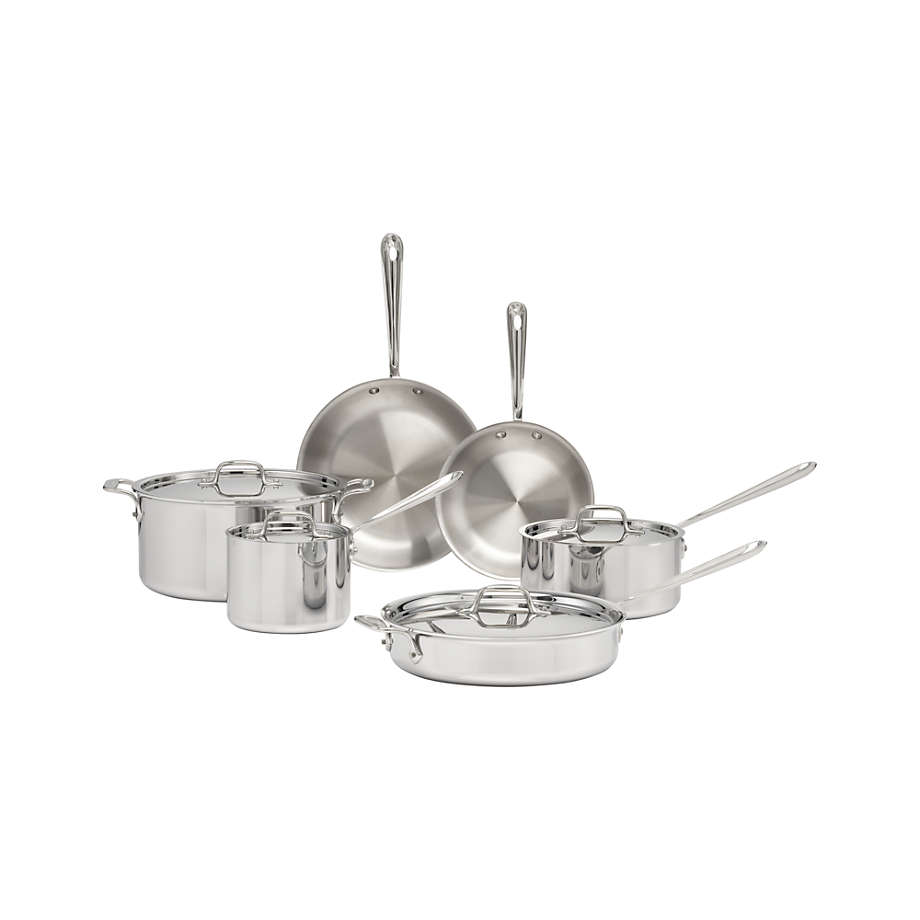 All-Clad d3 Stainless 10-Piece Cookware Set with Bonus | Crate and Barrel