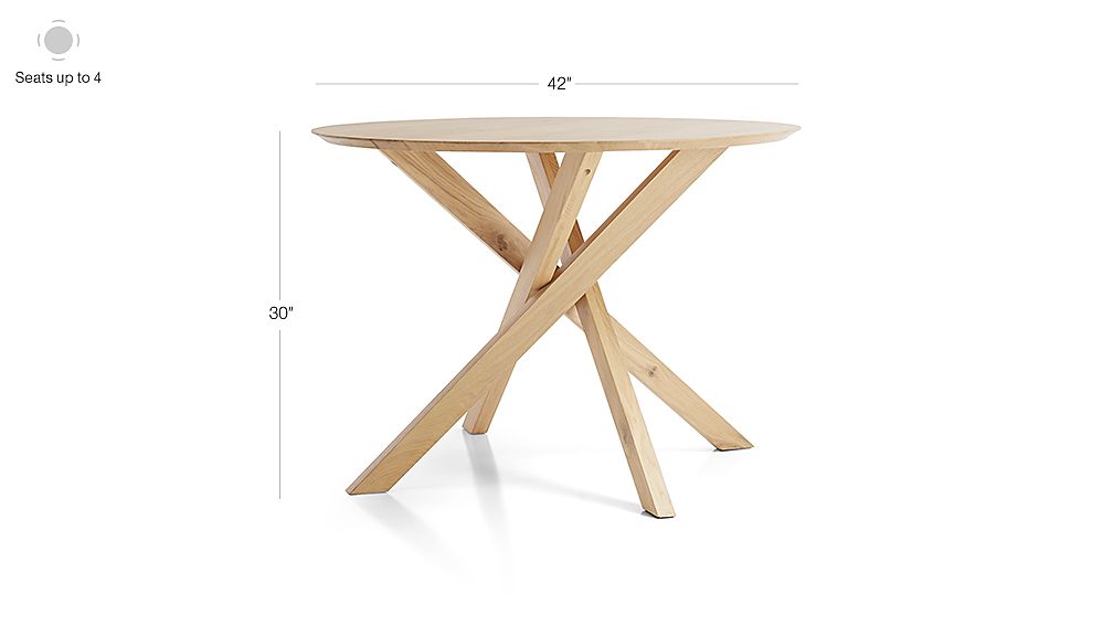Apex White Oak Round Dining Table | Crate and Barrel
