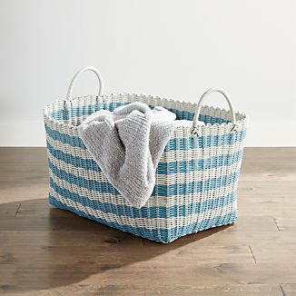 Blue Hamper | Crate and Barrel