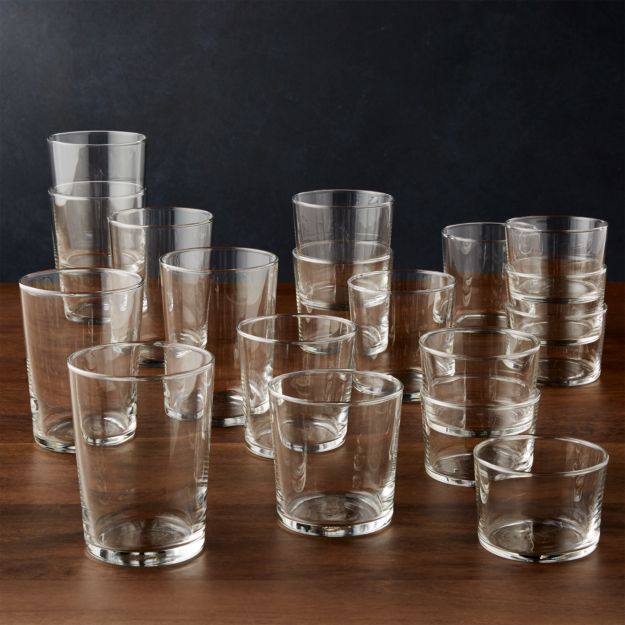 Bodega Mixed Glasses, Set of 18 + Reviews | Crate and Barrel
