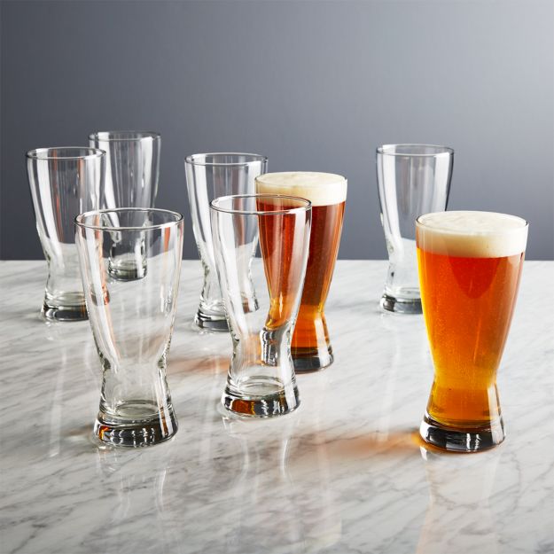 Boxed Beer Glasses, Set of 8 + Reviews | Crate and Barrel