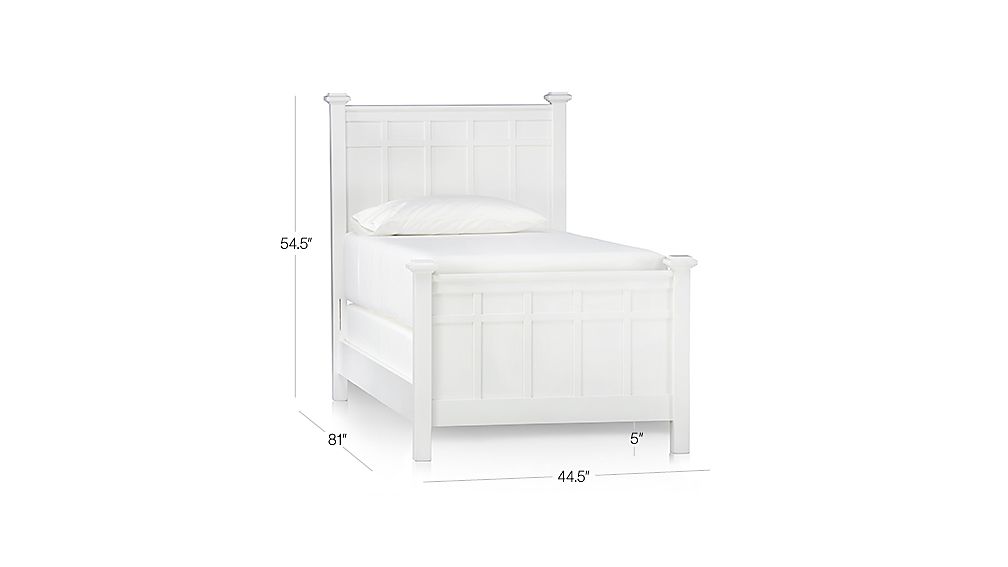 Brighton White Twin Bed + Reviews | Crate and Barrel