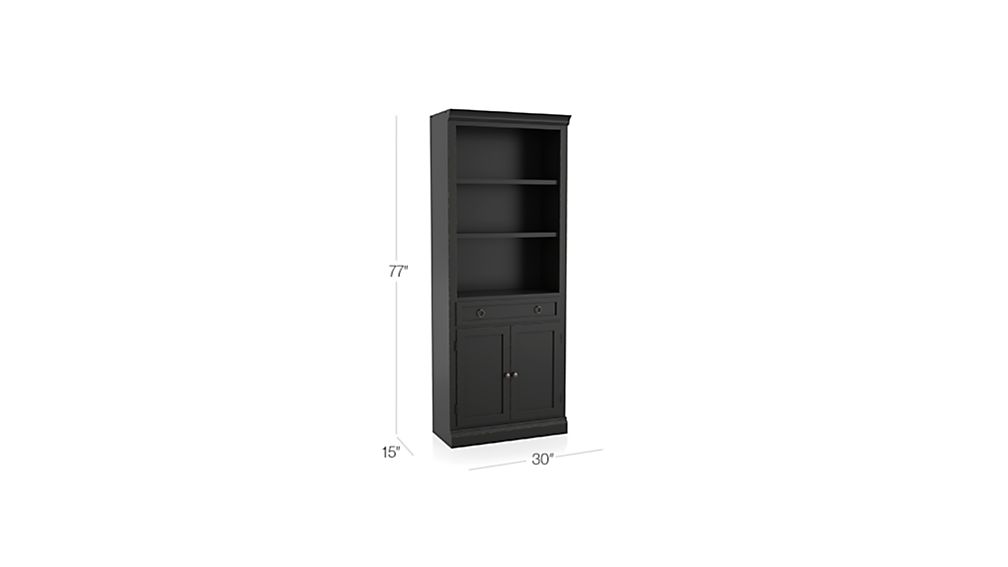 Cameo Bruno Black Middle Storage Bookcase + Reviews | Crate and Barrel