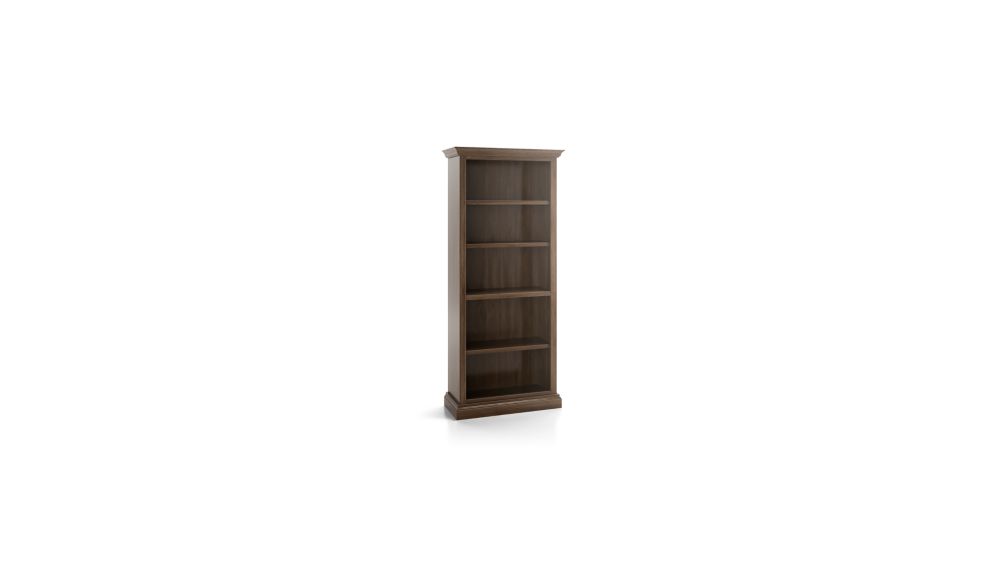Cameo Nero Noce Open Bookcase with Full Crown + Reviews | Crate and Barrel