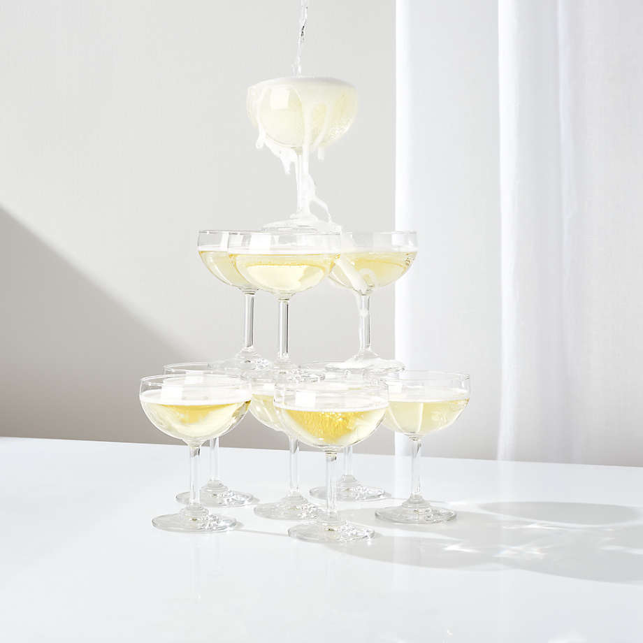 Champagne Tower Coupe Glasses Set Of 10 Reviews Crate And Barrel Canada