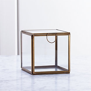 Clarus Small Brass Display Box | Crate and Barrel