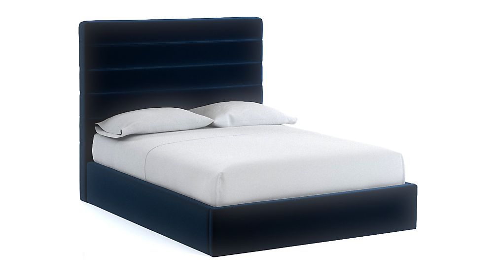 Danielle Queen Channel Bed Midnight | Crate and Barrel