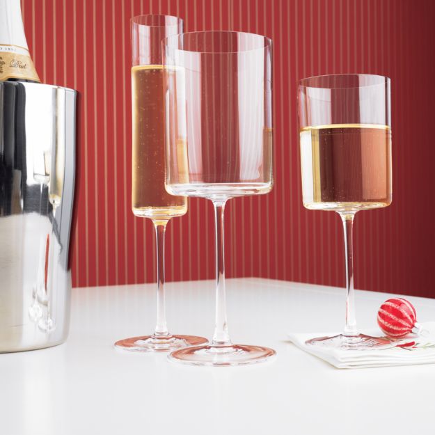 Edge Square Wine Glasses Crate And Barrel