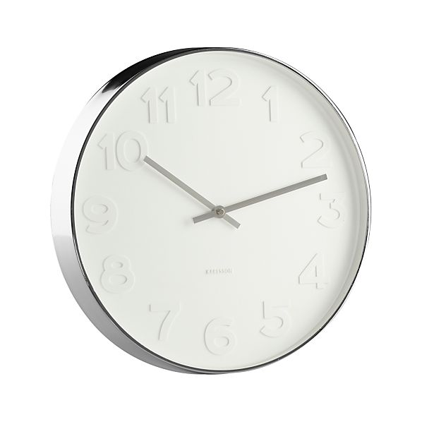 Embossed Numbers 15" Wall Clock