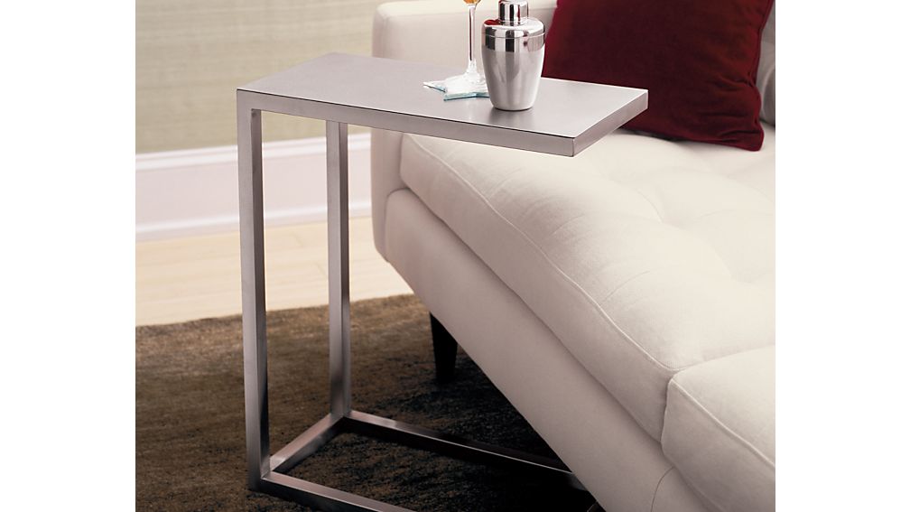 Era Stainless Steel C Table | Crate and Barrel