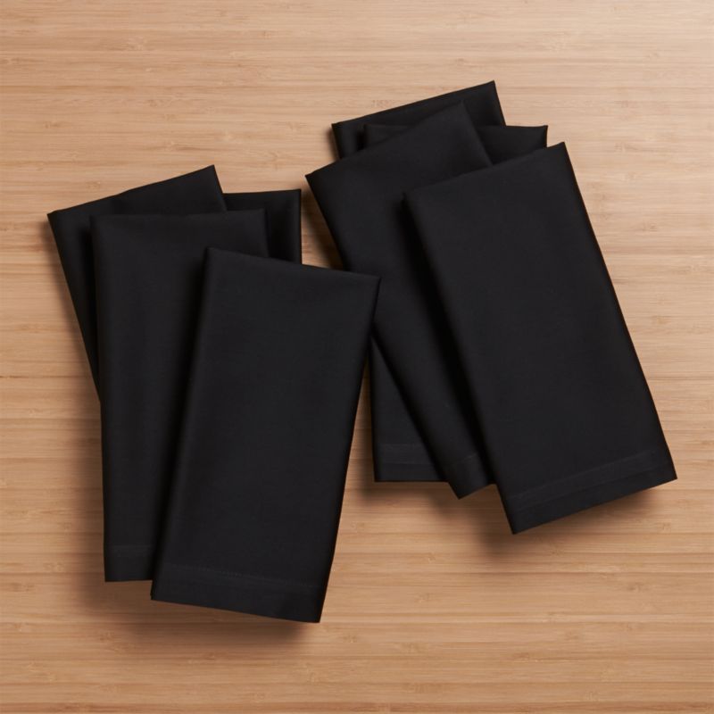 Fete Black Cloth Napkins, Set of 8 + Reviews | Crate and Barrel