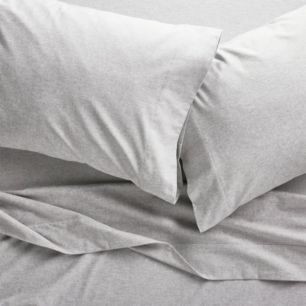 Grey Flannel Sheet Set Queen + Reviews | Crate and Barrel