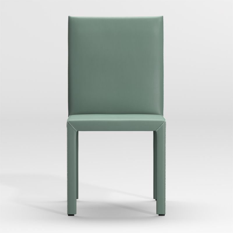 Folio Green Top-Grain Leather Dining Chair + Reviews | Crate and Barrel