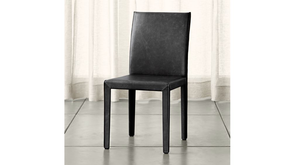 Folio Viola Top-Grain Leather Dining Chair | Crate and Barrel