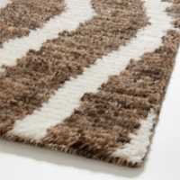 Formentera Wool Hand-Knotted Brown Area Rug 6'x9' | Crate & Barrel
