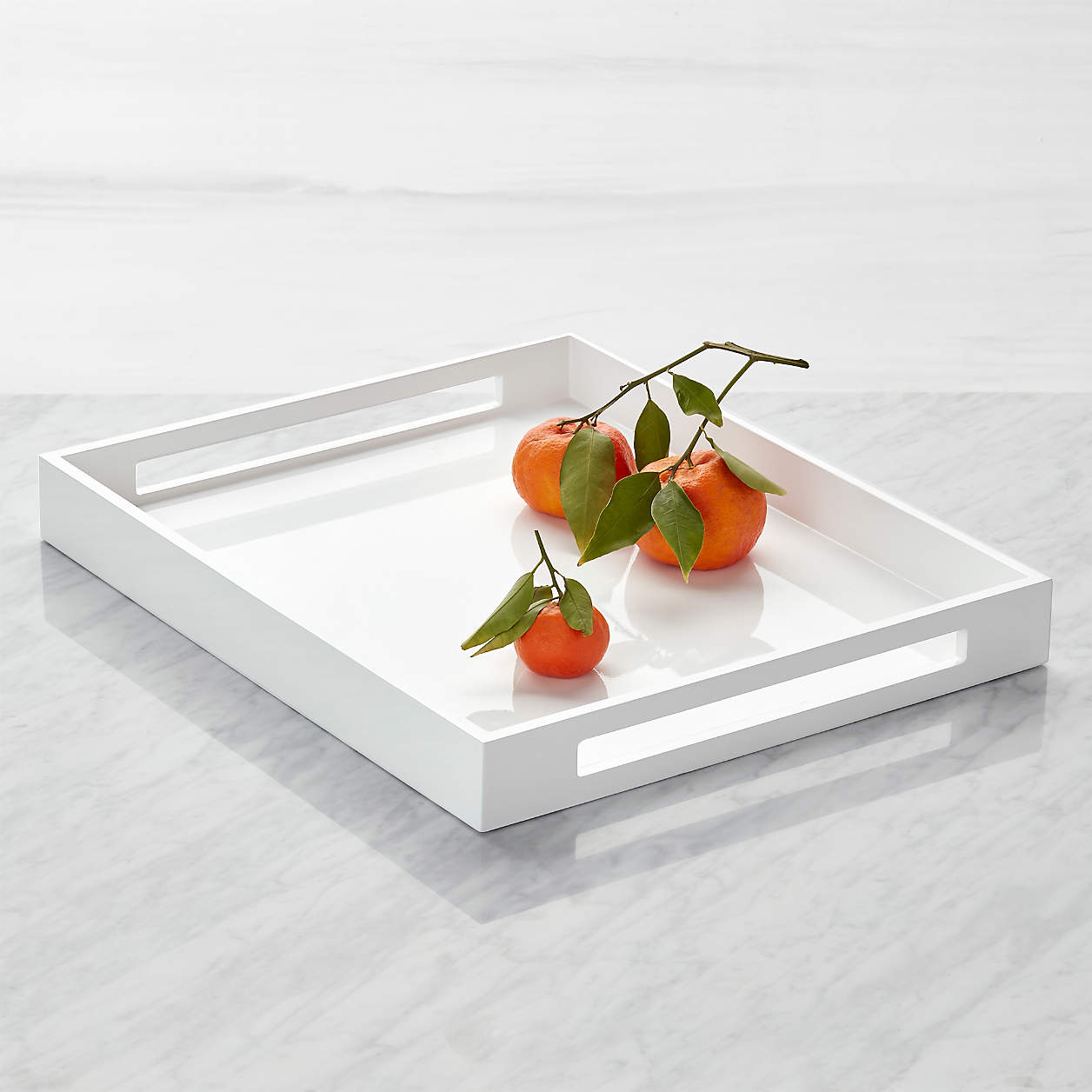 Grant White Serving Tray + Reviews | Crate and Barrel