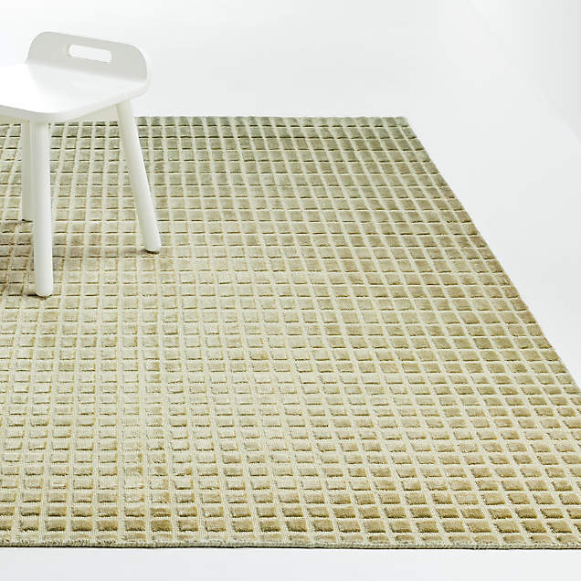 Green Ombre Viscose Rug Swatch | Crate and Barrel