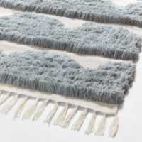 Hi/Low Scallop Mist Blue Flatweave Kids Performance Area Rug 8x10 ...