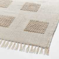 Hi/Low Square Stone Tan Flatweave Kids Performance Area Rug 5x8 ...