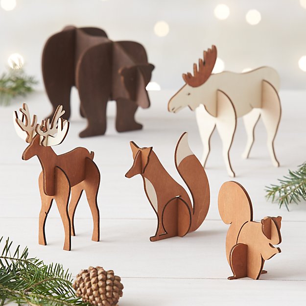 Laser-Cut Wood Animals | Crate and Barrel