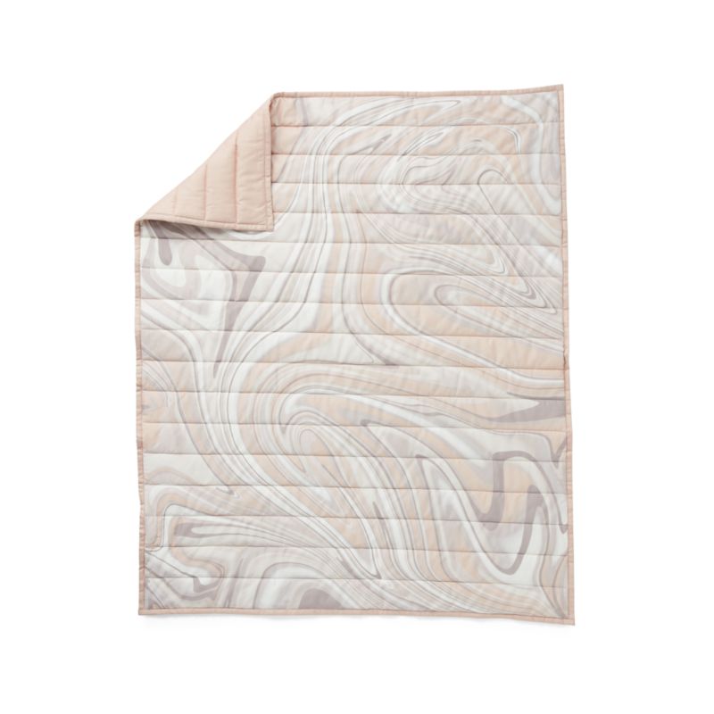 Organic Pink Marble Baby Quilt | Crate and Barrel