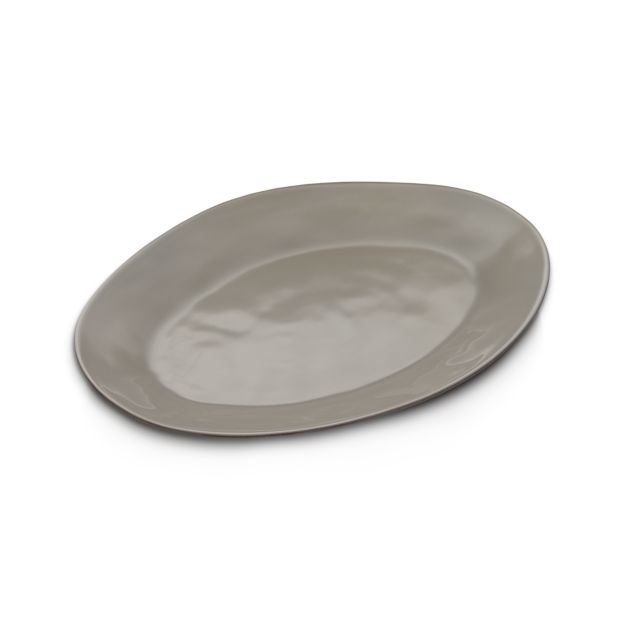 Marin Grey Large Oval Platter + Reviews | Crate and Barrel