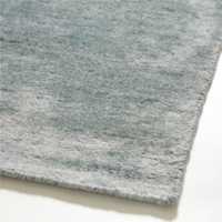 Milano Wool and Viscose Hand-Knotted Turquoise Blue Area Rug 12'x15 ...