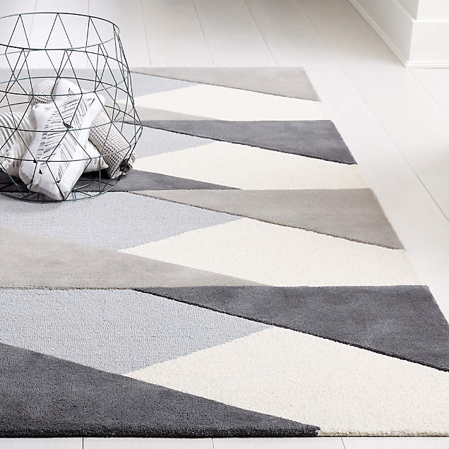 Grey Modern Geometric Rug Swatch | Crate and Barrel