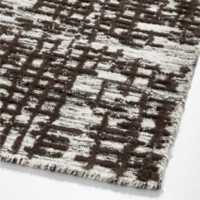 Montauban Wool Blend Grid Black and Espresso Brown Area Rug 6'x9 ...