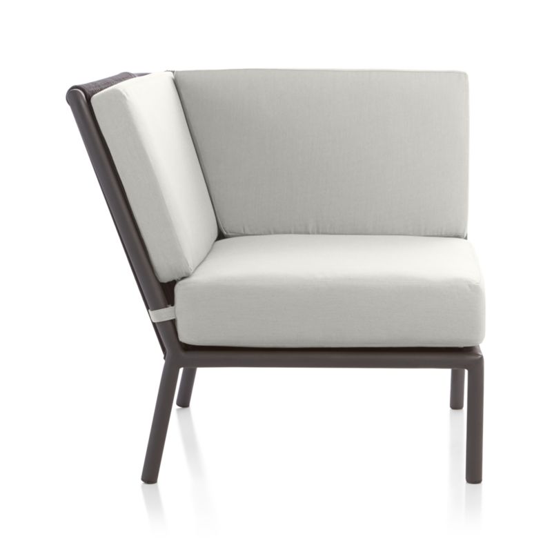 Morocco Graphite Sectional Corner with White Sunbrella Cushion ...