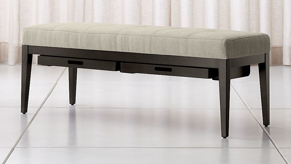 Nash Small Tufted Bench with Tray | Crate and Barrel