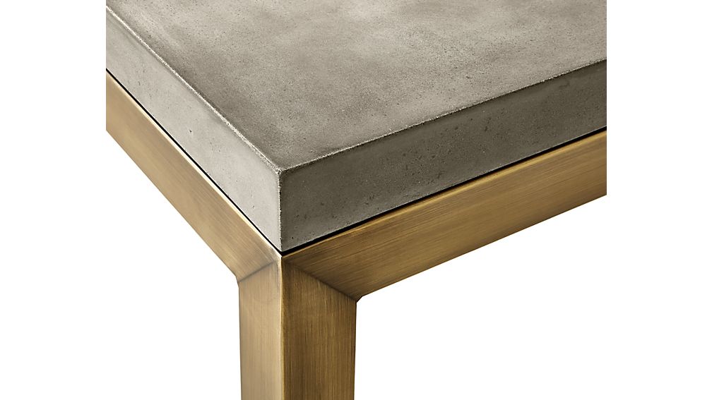 Parsons Concrete Top/ Brass Base 48x28 Small Rectangular Coffee Table ...