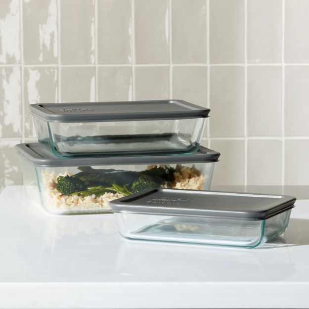 Pyrex 6-Piece Rectangular Storage Set + Reviews | Crate and Barrel Canada