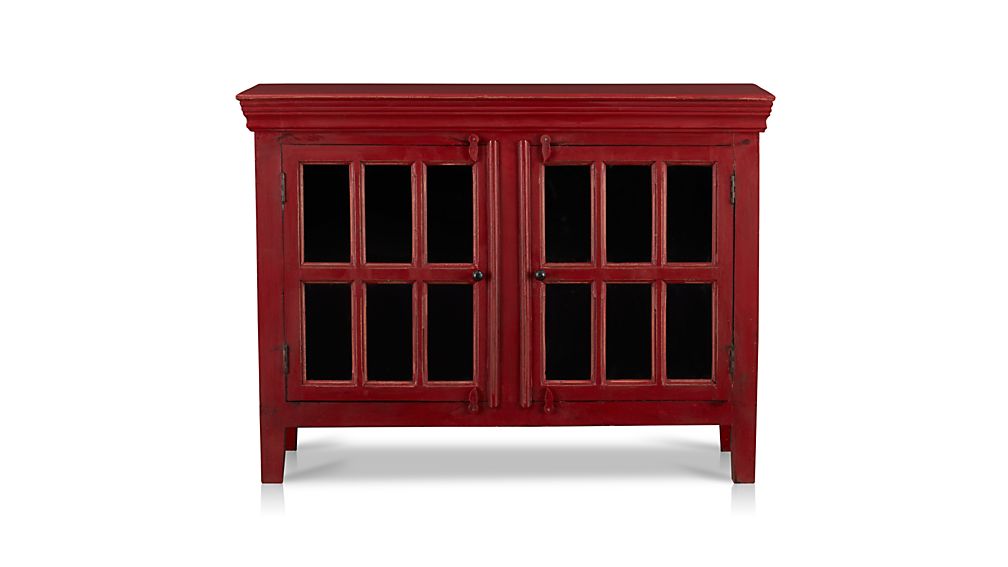 Rojo Red 46" Media Storage Cabinet | Crate and Barrel
