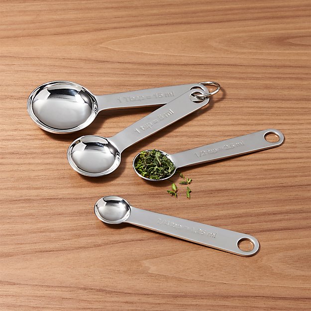 4 Piece Stainless Steel Measuring Spoon Set Crate And Barrel