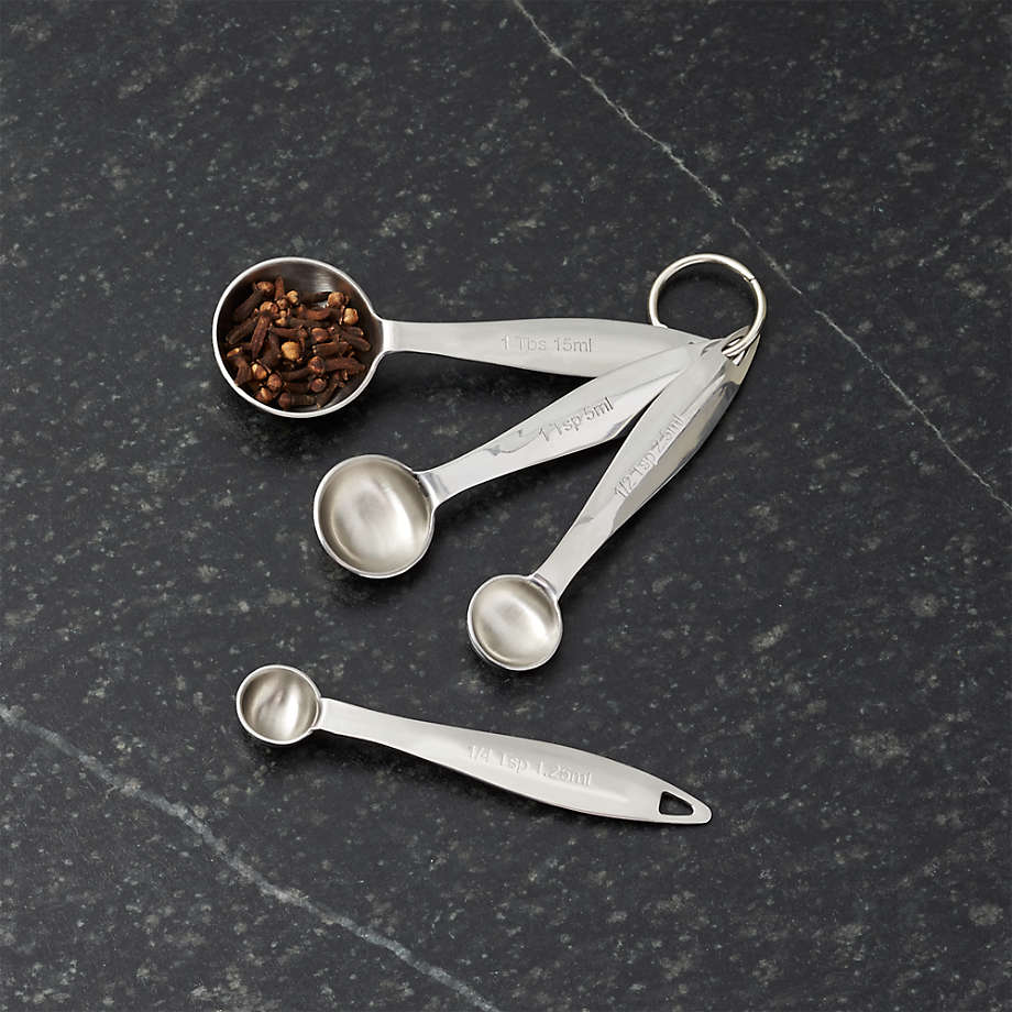 Stainless Steel Measuring Spoons, Set of 4 + Reviews | Crate and Barrel