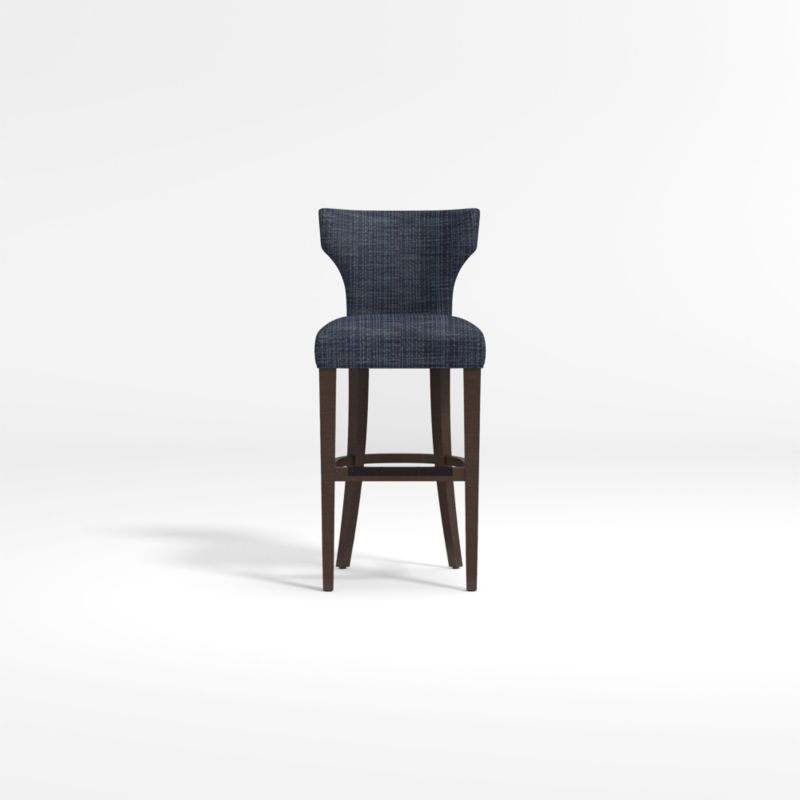 Sasha Upholstered Neutral Bar Stools | Crate and Barrel