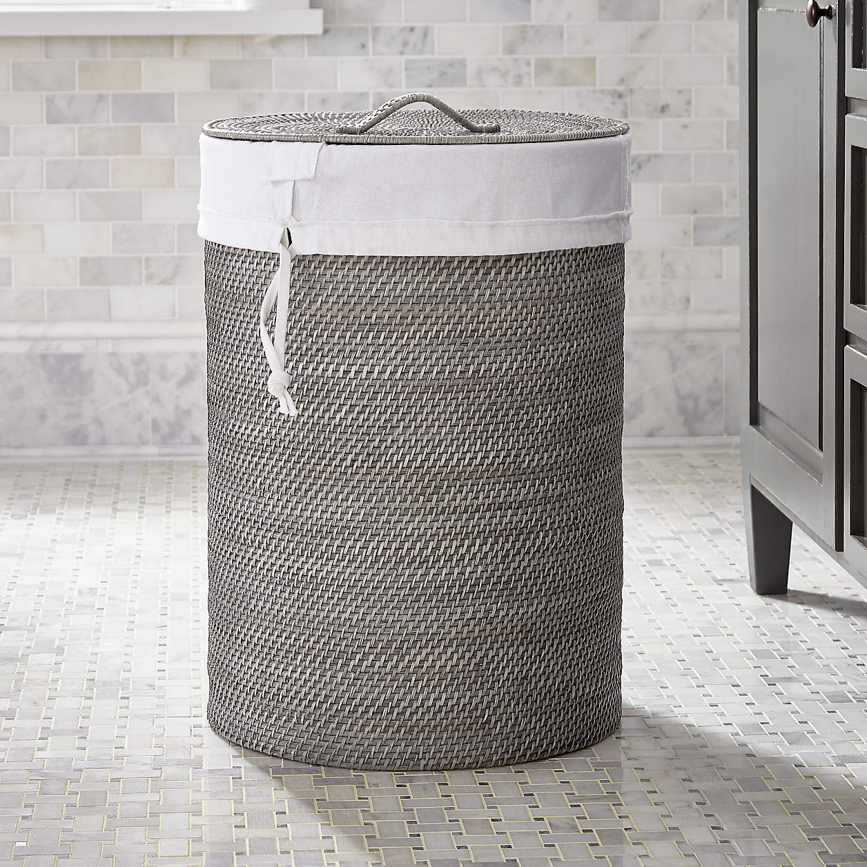 Sedona Grey Hamper with Liner | Crate and Barrel