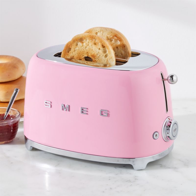 Smeg Pink 2-Slice Toaster + Reviews | Crate and Barrel