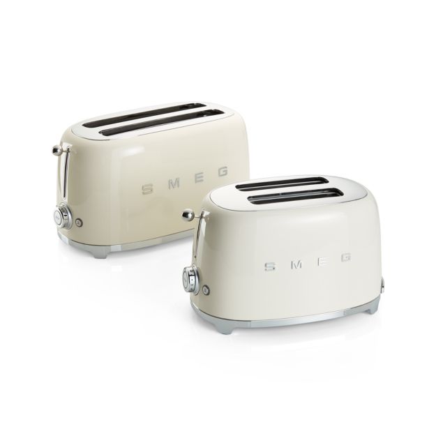 Smeg Cream Retro Toasters | Crate and Barrel