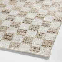 Toulouse Checkered Warm Tan Area Rug 9'x12' + Reviews | Crate & Barrel