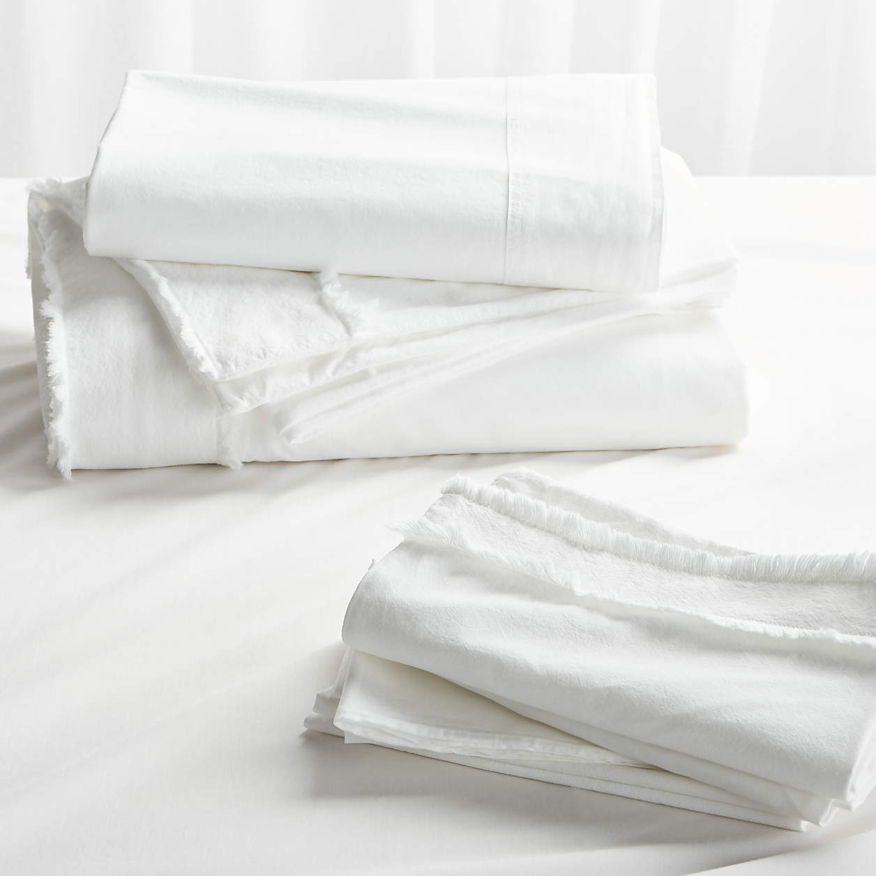 Washed Organic Cotton White Full Bedding Set | Crate and Barrel