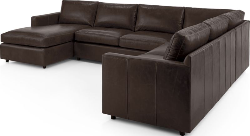 Barrett Leather 2-Piece Left Arm Chaise Sectional + Reviews | Crate and ...